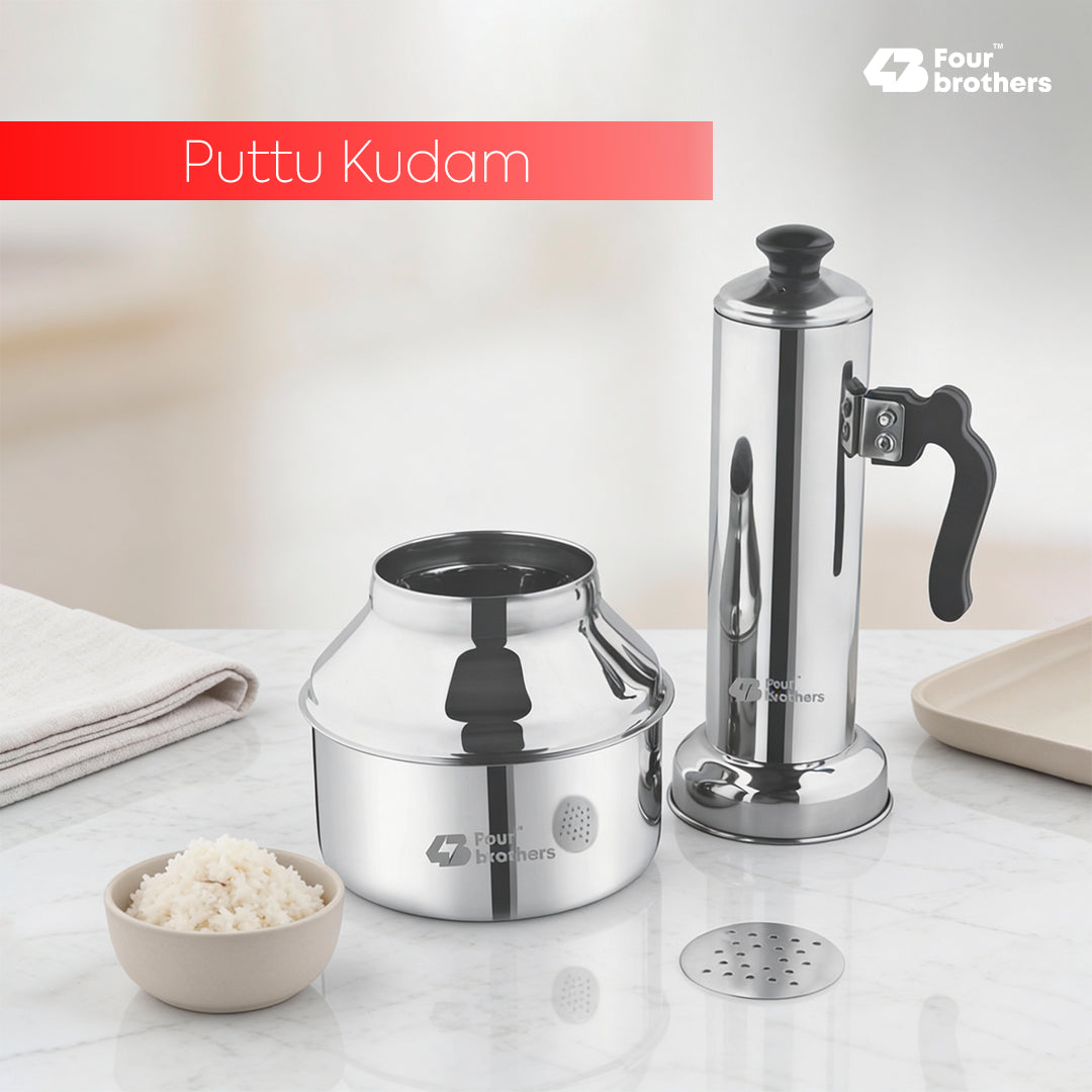 Buy Puttu Kodam Online – Traditional Stainless Steel Puttu Maker – Four ...